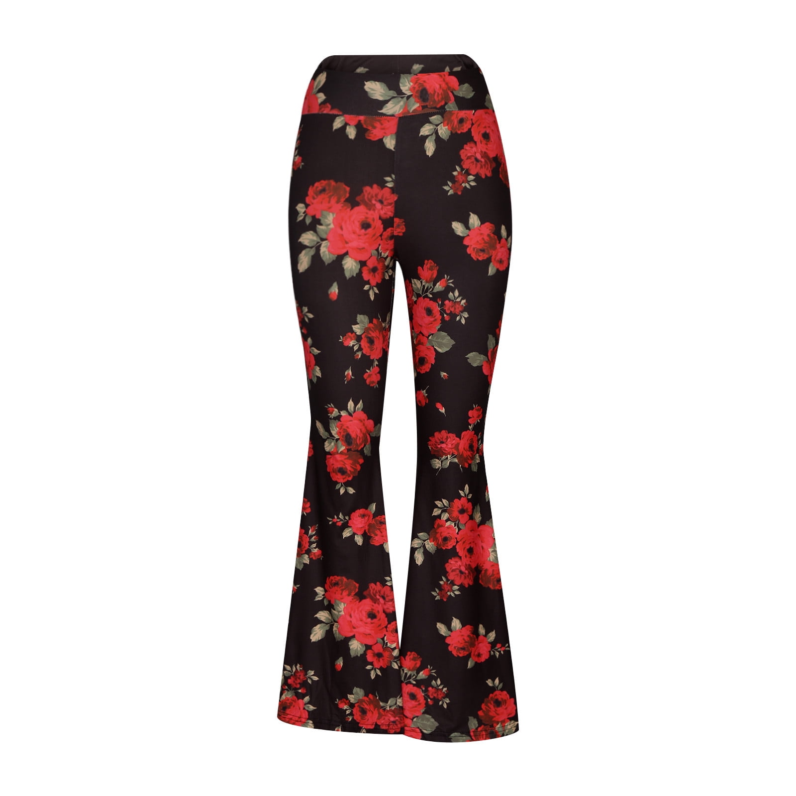Owordtank Vintage Style Flare Pants For Women Flare Leg High Waist Bell