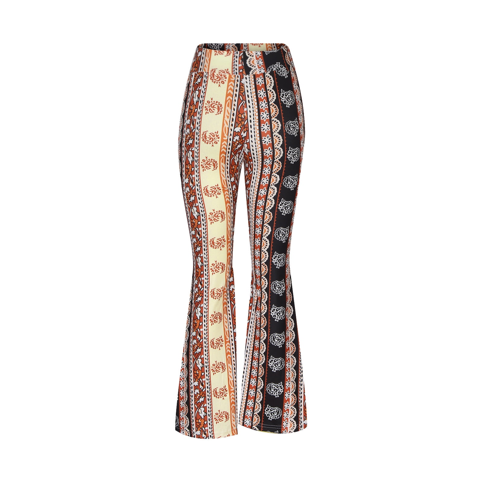 Owordtank Vintage Style Flare Pants For Women Flare Leg High Waist Bell