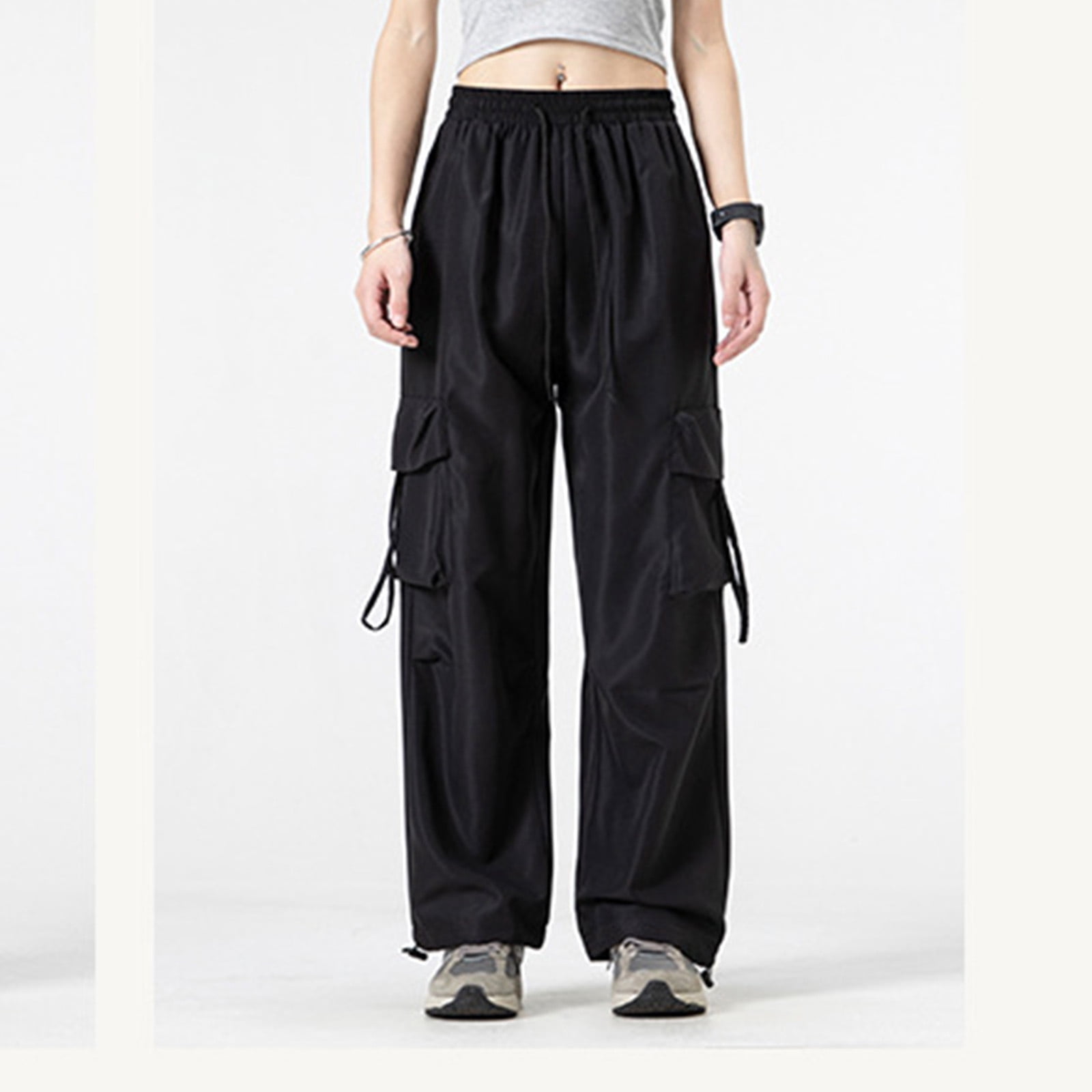 Owordtank Women's Baggy Cargo Pants with Pockets - High Waist Wide Leg ...