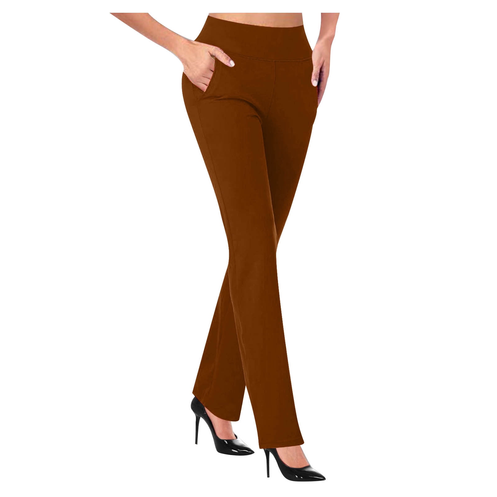 Owordtank Women's Dress Pants High Rise Flare Pants Stretchy Work Pants ...