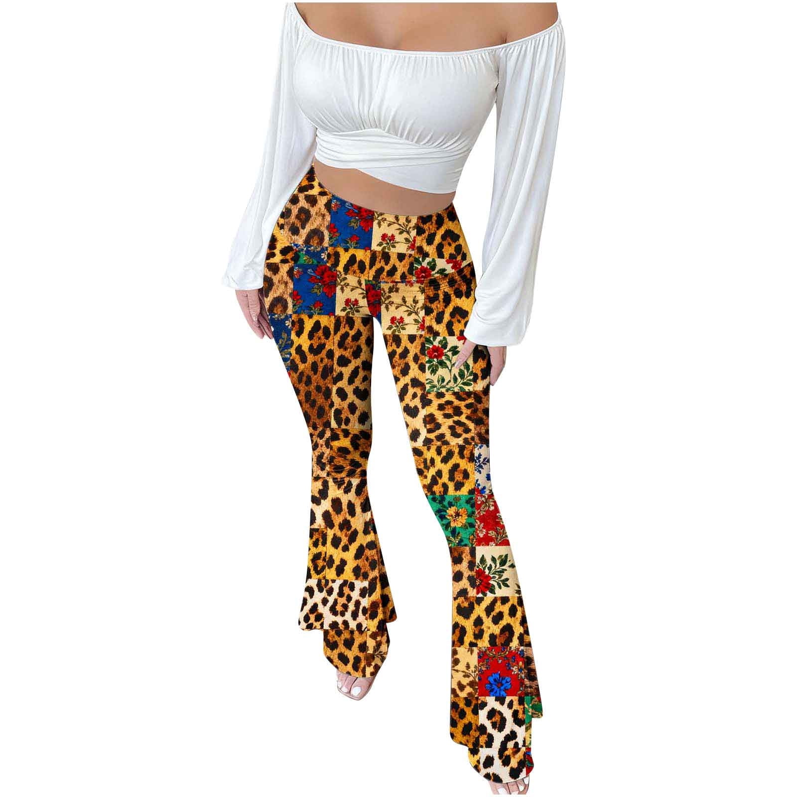 Owordtank Women's High Waisted Bell Bottom Yoga Pants - 70s Retro Flare ...
