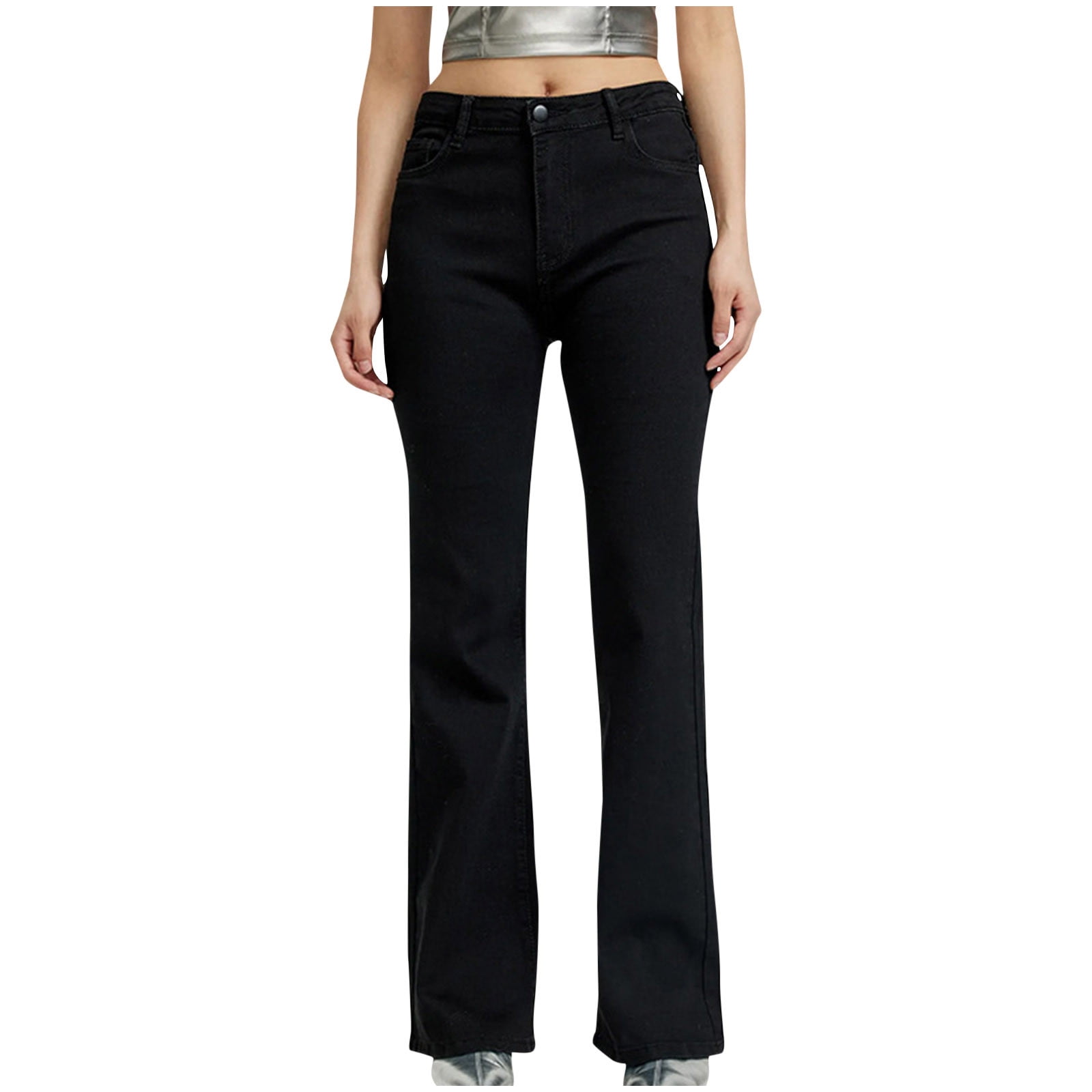 Owordtank Womens Casual Wide Leg Jeans - High Waisted Baggy Long Denim ...