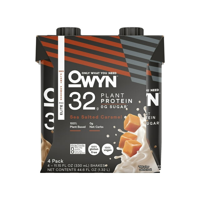 Owyn Pro Elite Sea Salt Caramel Plant Protein Shake, 4 Ct, 32g - Walmart.com