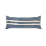Ox Bay Sariyah Dusty Blue/White Shag Striped Over-tufted Cotton Adult ...