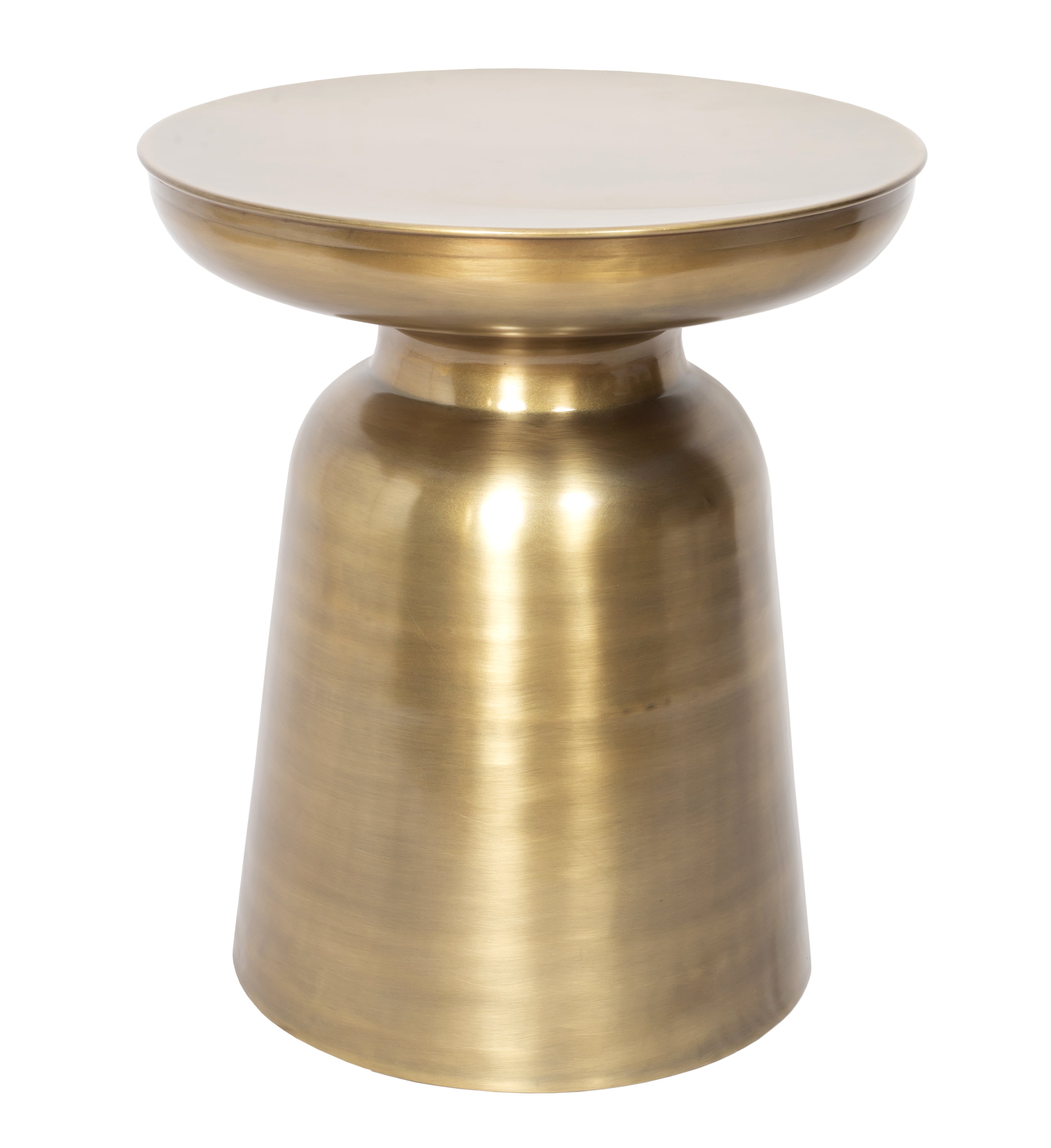 Ox Bay Brass Gold Glam Solid Handmade Brass Drum Side End Table 16" x ...