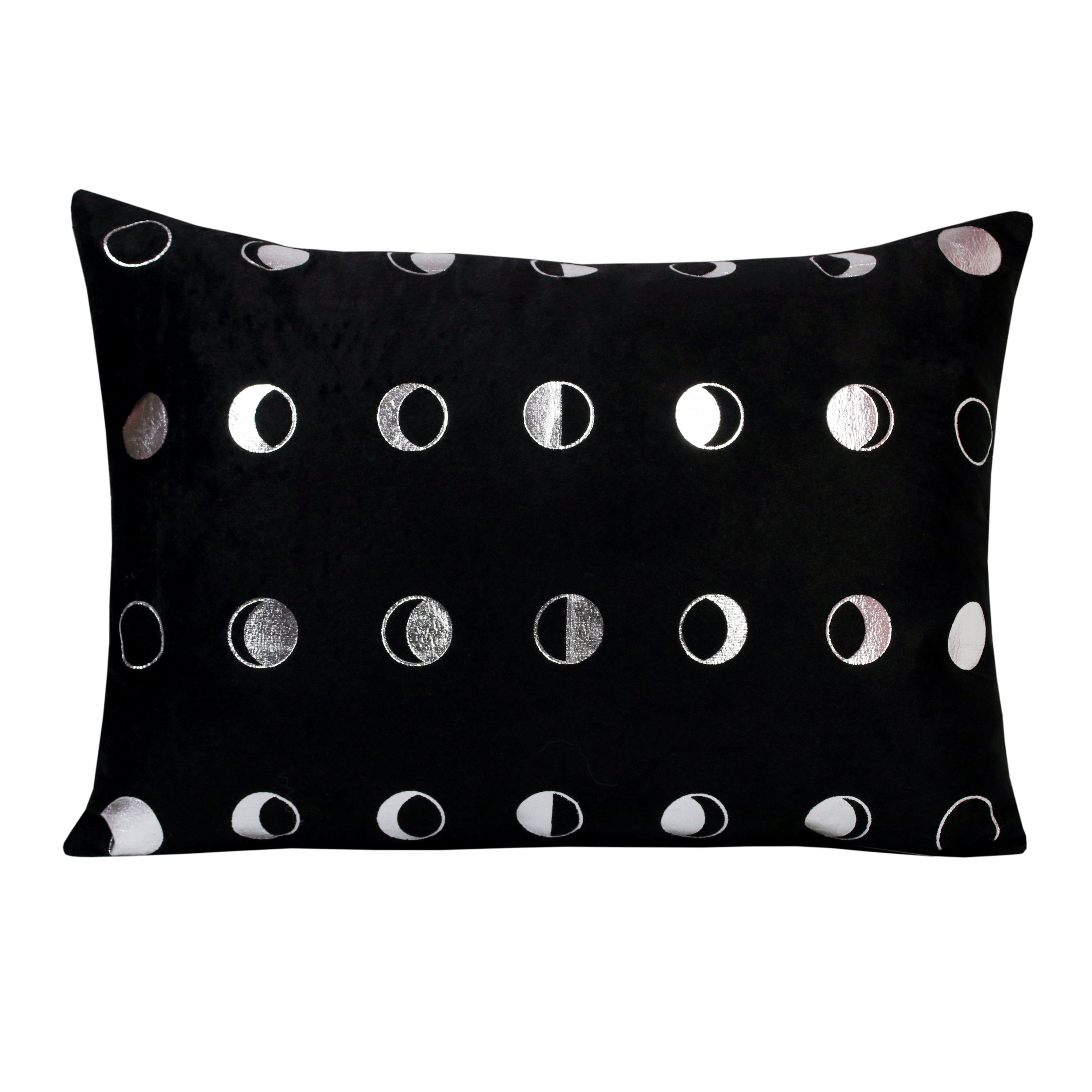 Ox Bay Celestial Handmade Black/Silver Dotted Polyester Throw Pillow ...