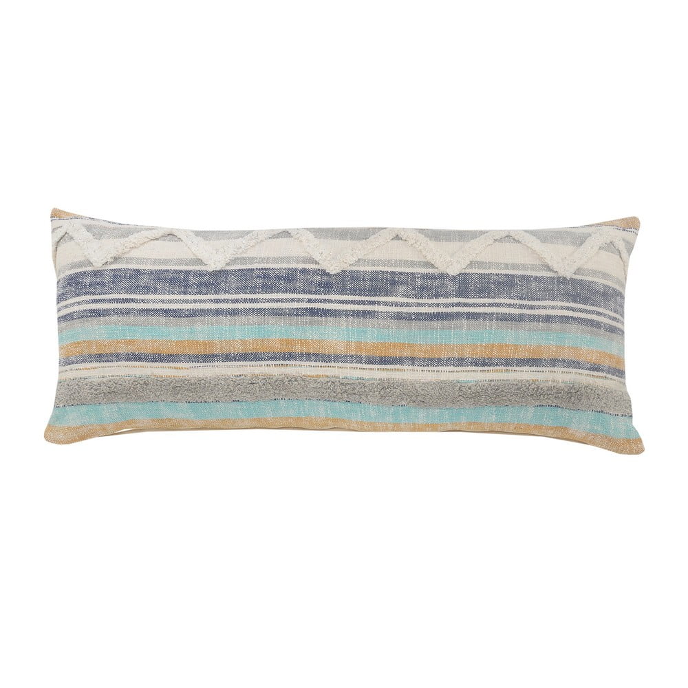 Ox Bay Eli 14" x 36" Multicolor Shag Striped Cotton Adult Decorative ...