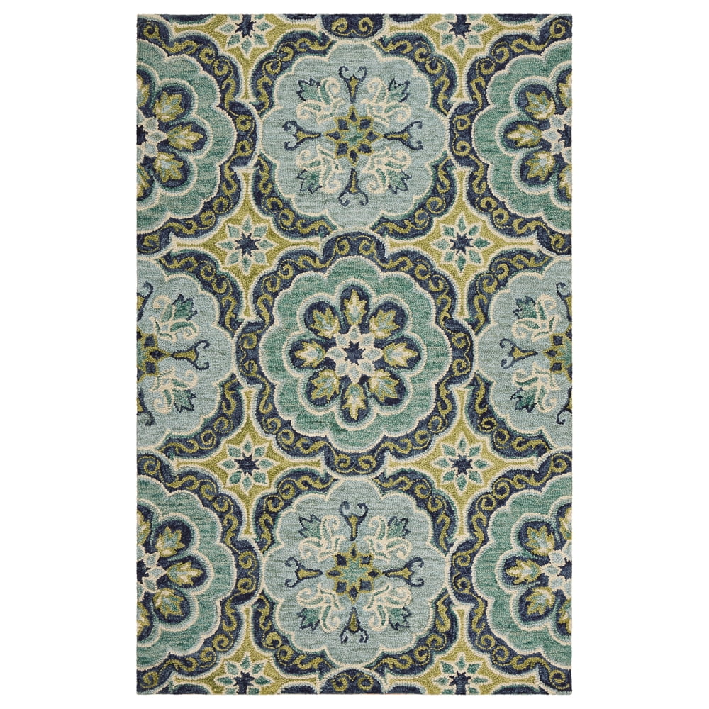 Ox Bay Emily 7'9" x 9'9" Green Floral Medallion Indoor Area Rug ...