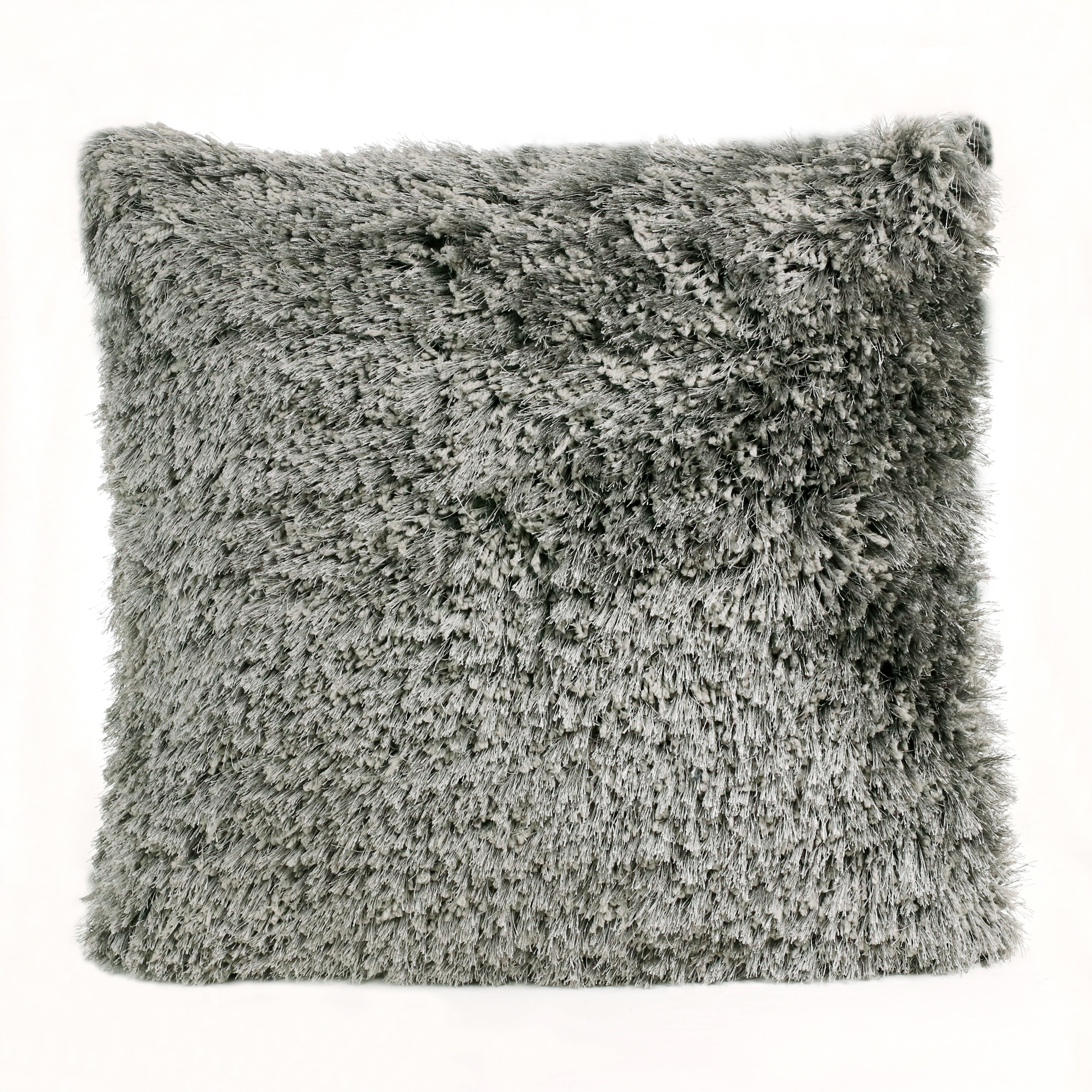 Ox Bay Fluffy Shag Throw Pillow , 20" x 20", Light Gray - Walmart.com