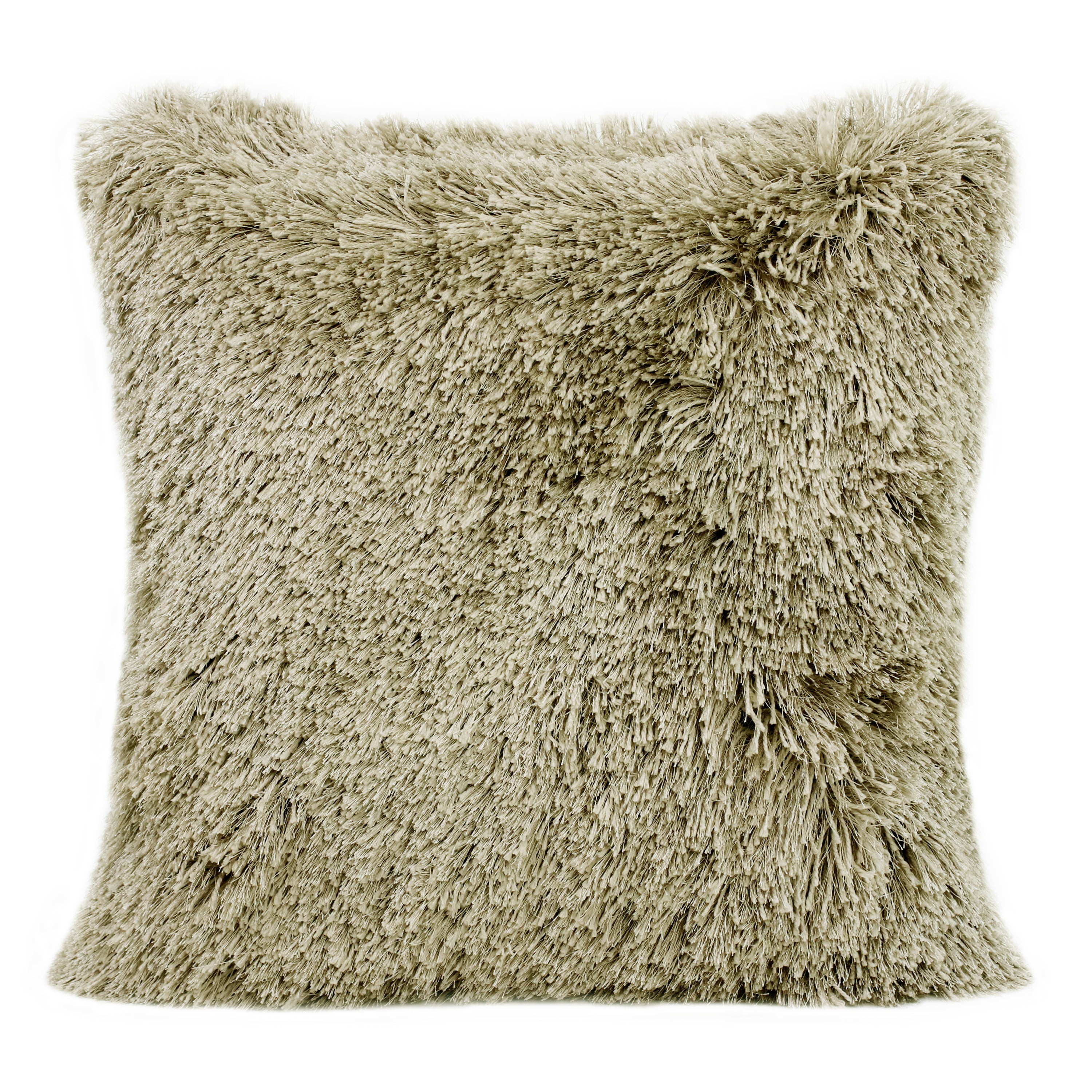 Ox Bay Fluffy Shag Throw Pillow , 20" x 20", Taupe - Walmart.com