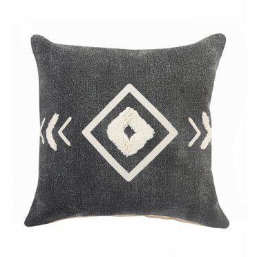 Ox Bay 20" x 20" Hand-Woven Black/ White Geometric Organic Cotton ...