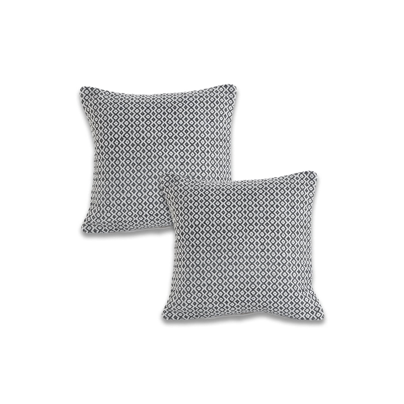 Ox Bay Hampton Set of 2 Dark Gray/White Striped 18" x 18" Cotton Adult ...