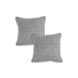 Ox Bay Hampton Set of 2 Dark Gray/White Striped 18" x 18" Cotton Adult ...