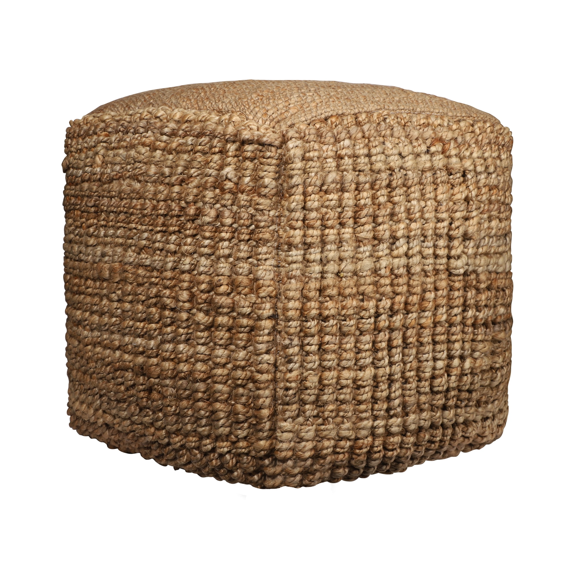 Ox Bay Natural Farmhouse Jute Hand-Woven Ottoman Pouf 18x18x18 Foot ...