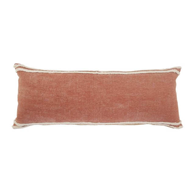 Flat Weave Ox Bay Striped Cinnamon Lumbar Throw Pillow - 14 x 36 ...