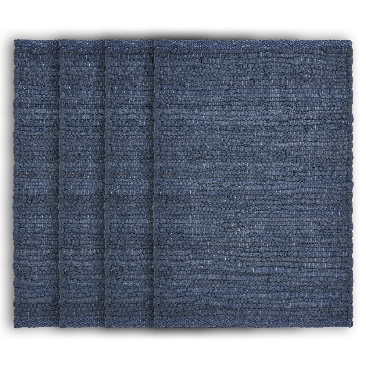 Ox Bay Zest Cotton Placemats, Indigo Solid, Set of 4, Reversible and ...