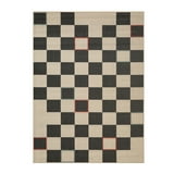 Ox Bay and Evette Rios Dora 8' x 9'9" Black/Ivory Checkered Indoor ...