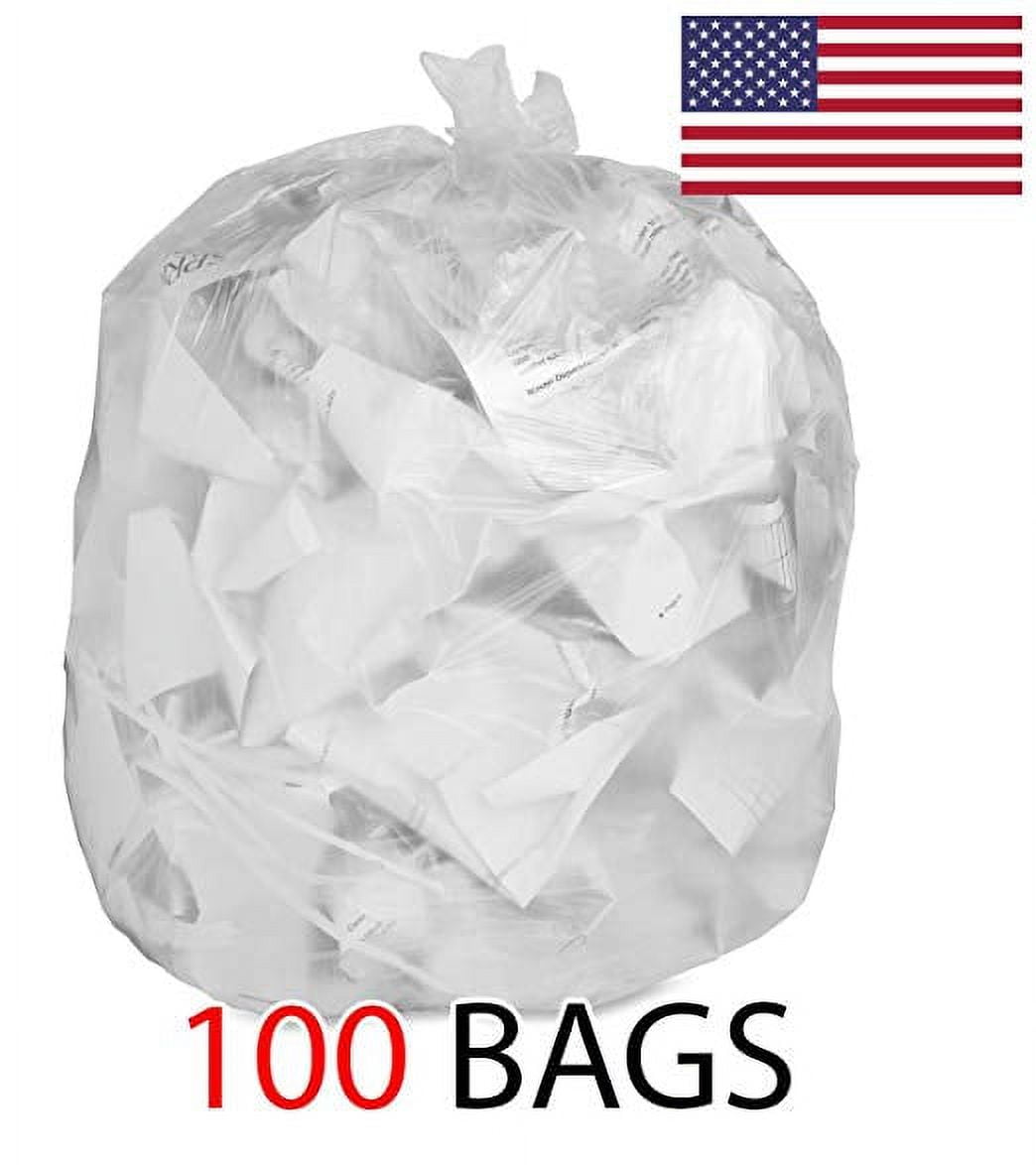 Ox Plastics Clear Can Liners Trash Bags - Large Transparent, Heavy-duty ...