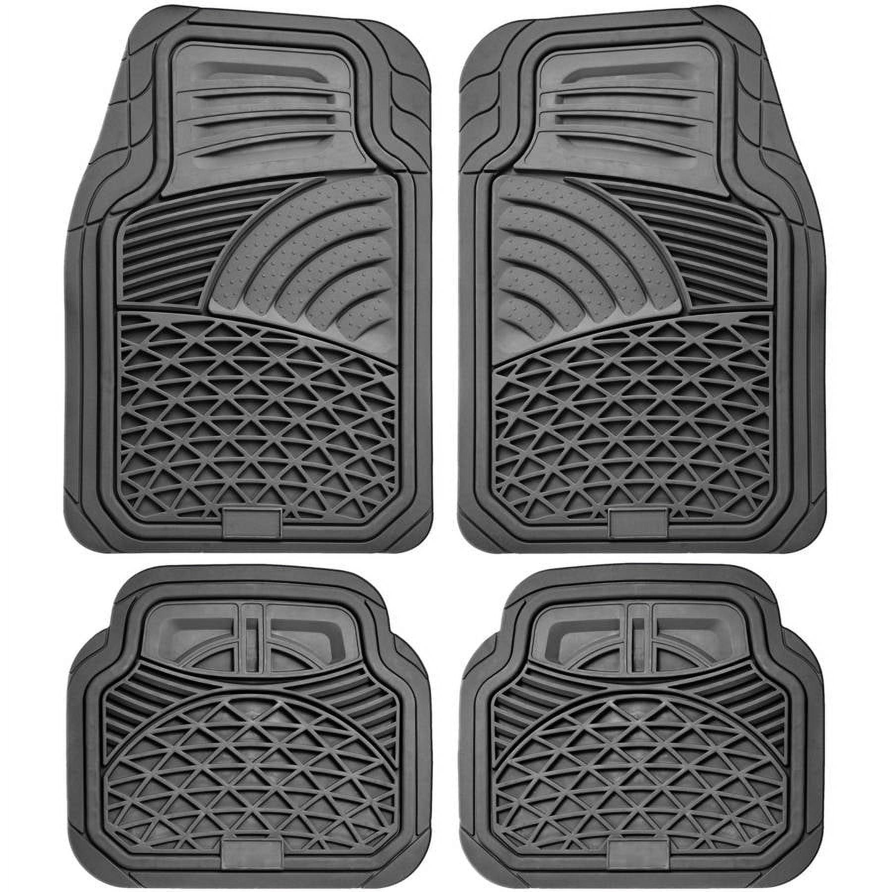 OxGord 4-Piece Set Tactical Heavy Duty Rubber Floor Mats (Grey ...