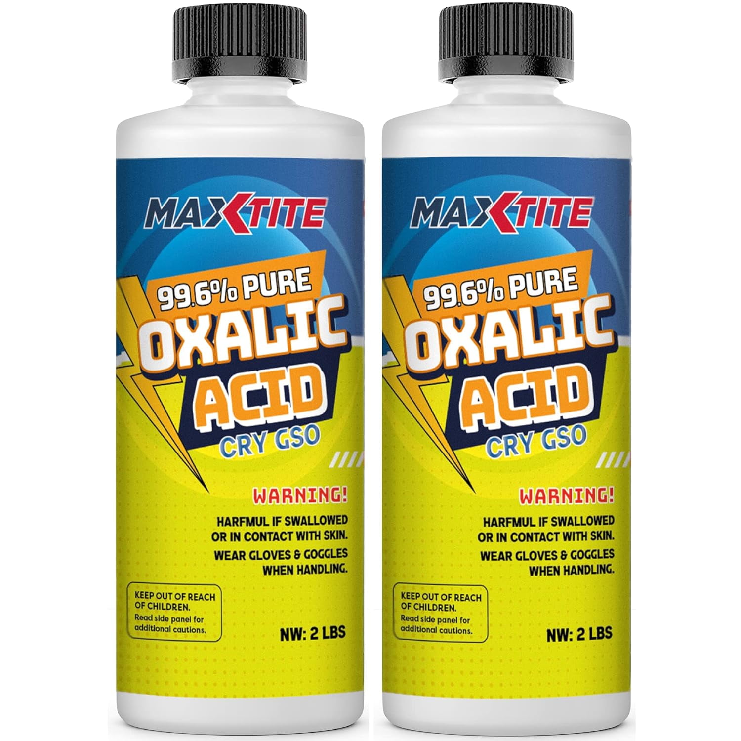Oxalic Acid (2 Pack, 4lbs Total) 99.6% Pure - Metal & Wood Cleaning and ...