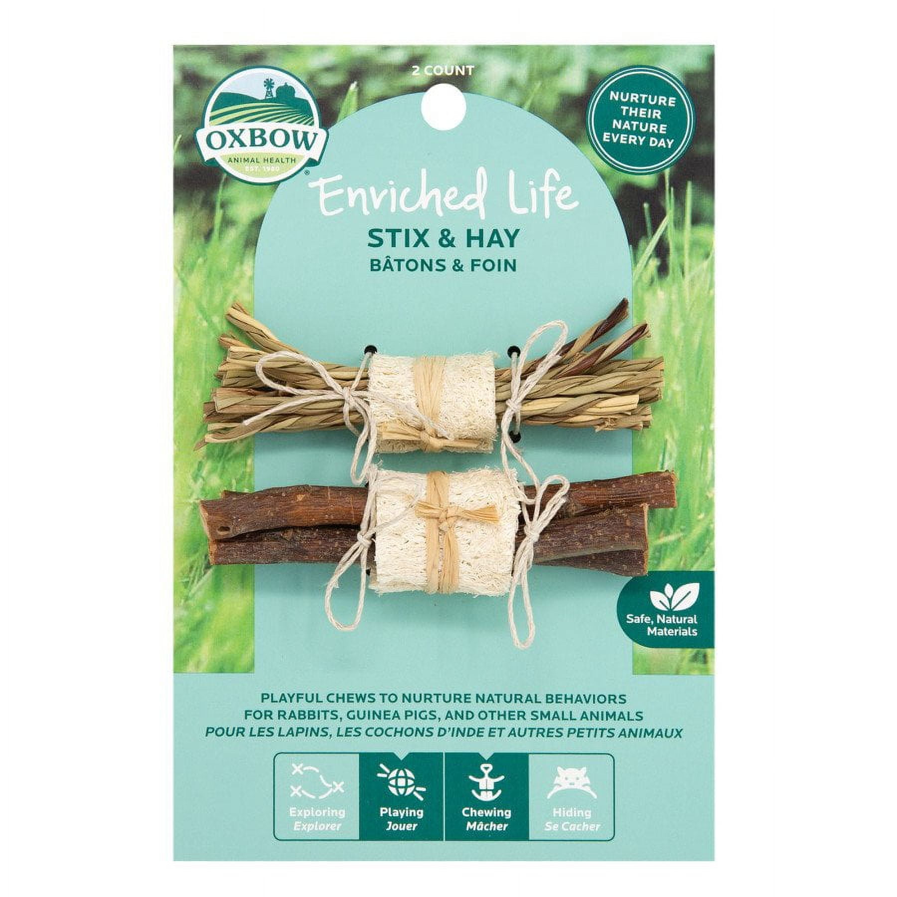 Oxbow Animal Health Enriched Life Stix & Hay Small Animal Toy, One Size ...
