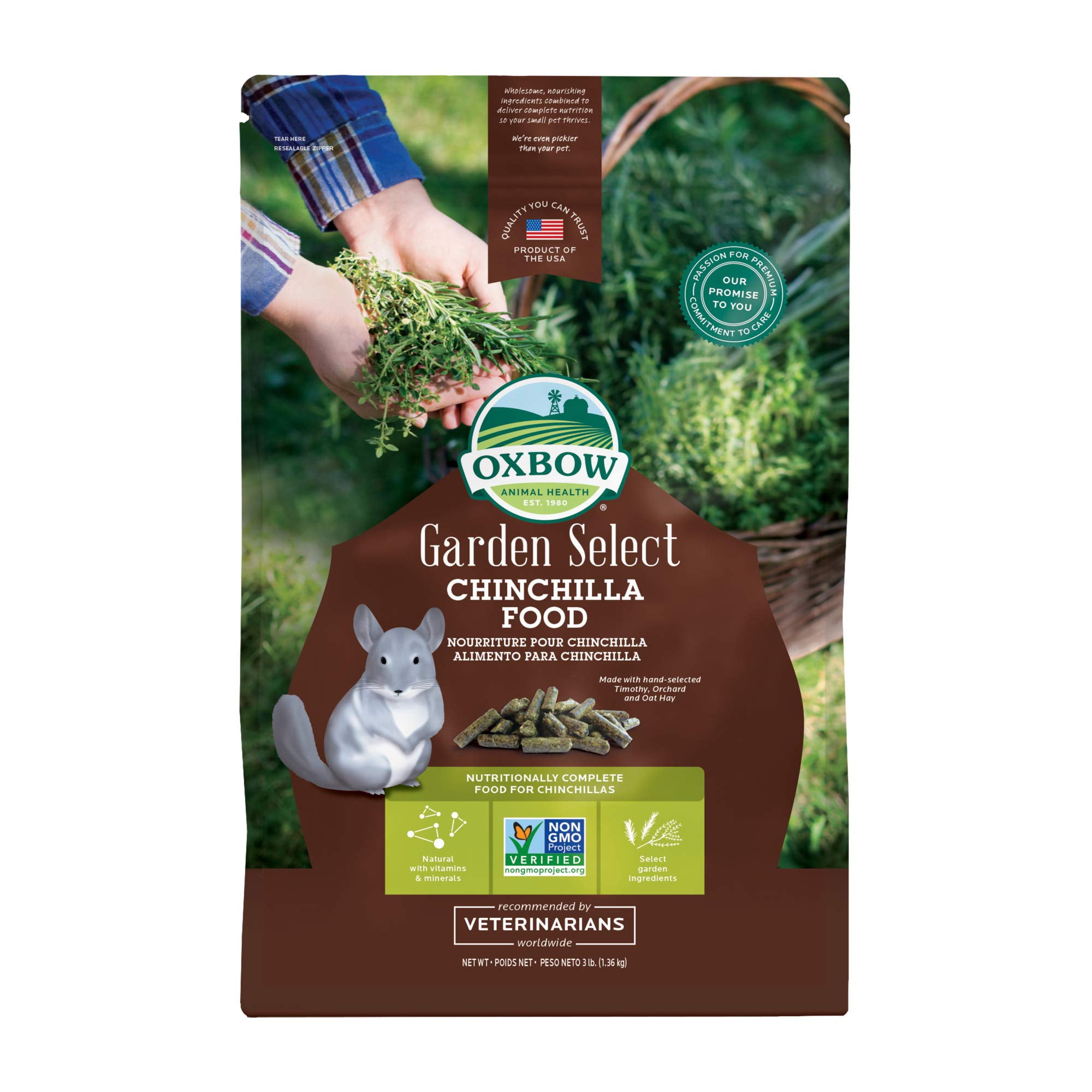 Oxbow Animal Health Garden XEF1 Select Chinchilla Food, Garden-Inspired ...