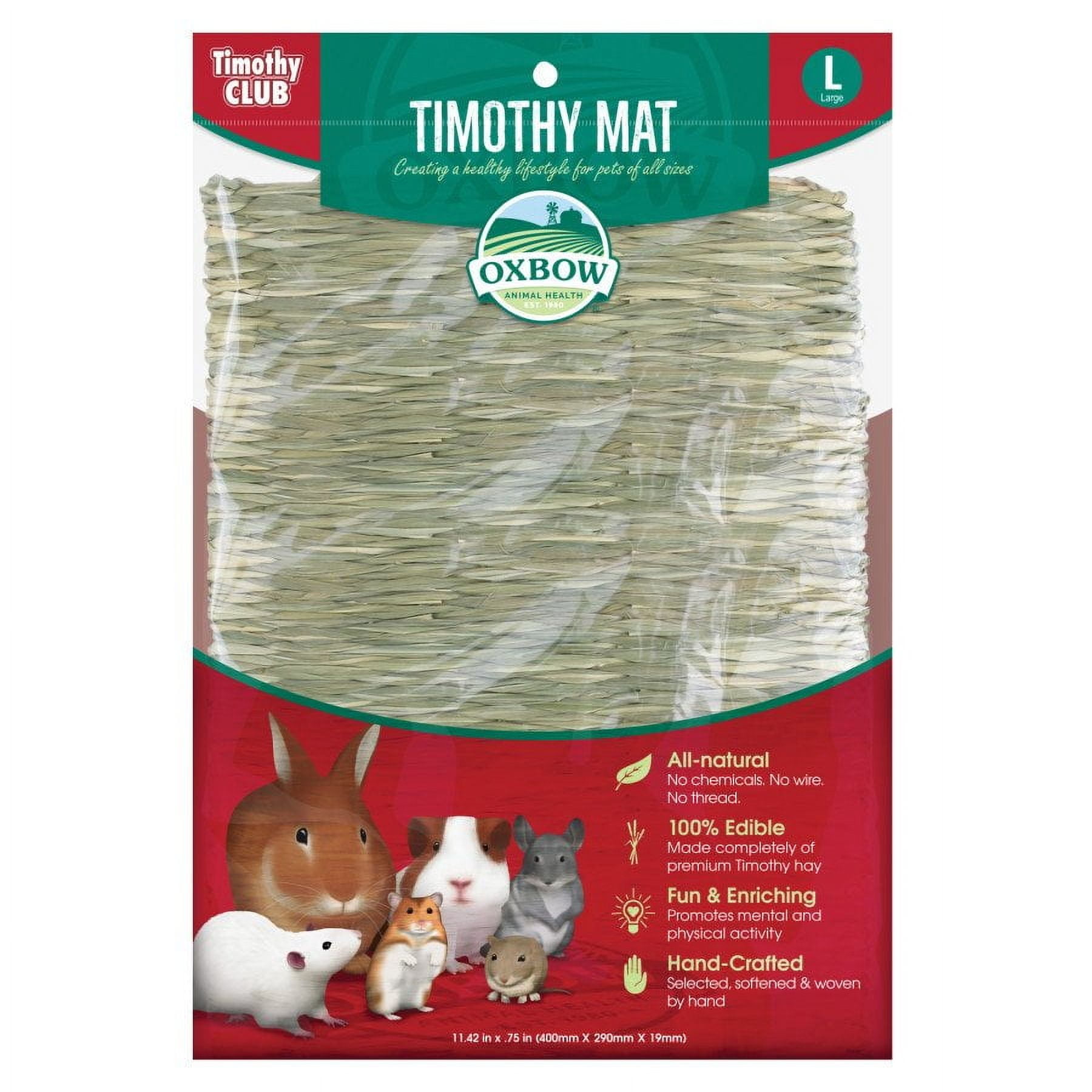 Oxbow Timothy Hay Mat for Rabbits, Guinea Pigs, Chinchillas, Large Size ...