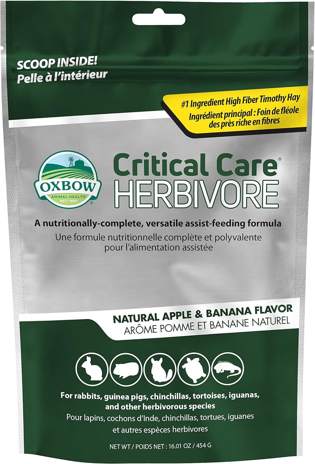 Oxbow Critical Care Probiotic Pet Food, Powdered Vitamins, Manzana ...