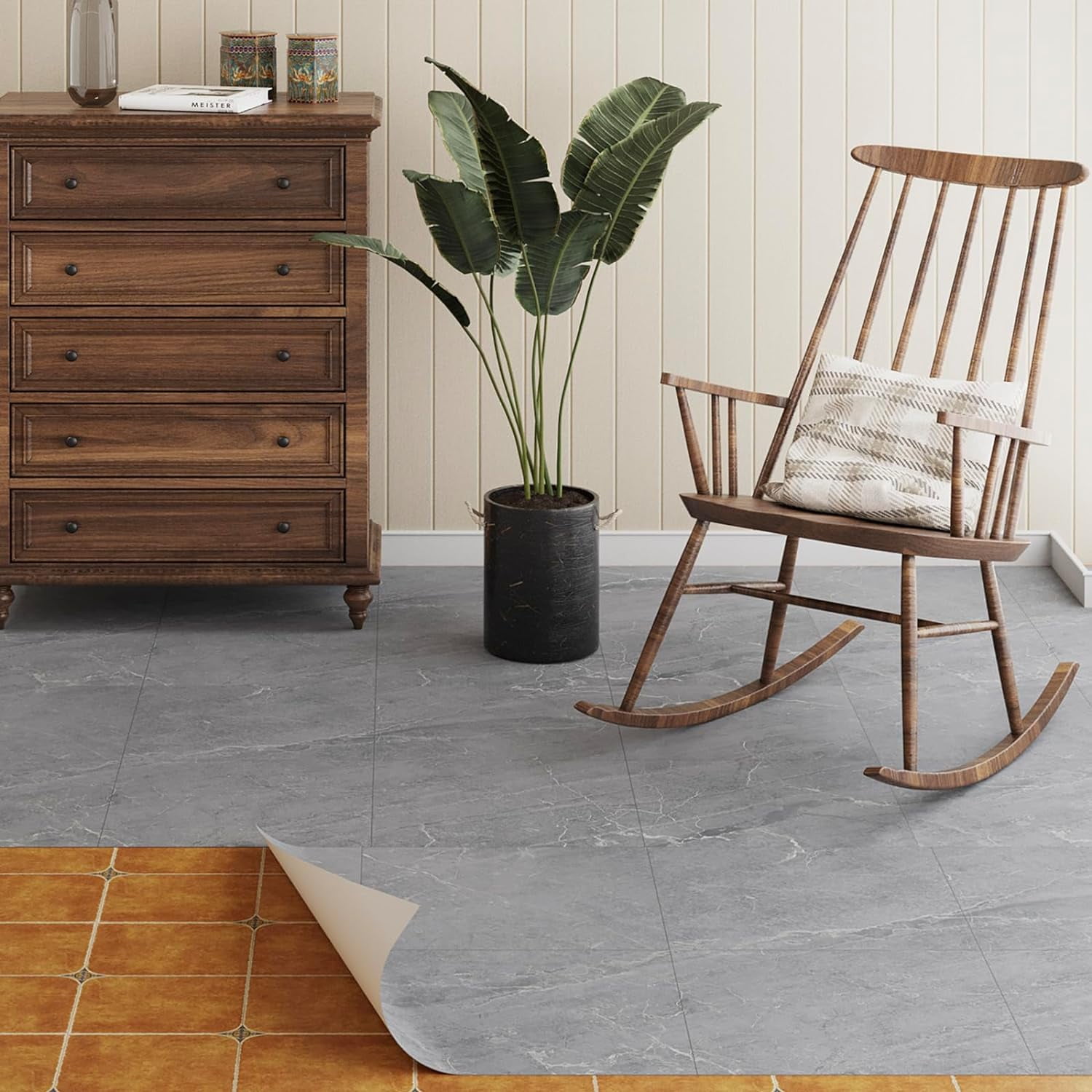 Oxdigi PVC Peel and Stick Contact Paper Vinyl Flooring Roll Self ...