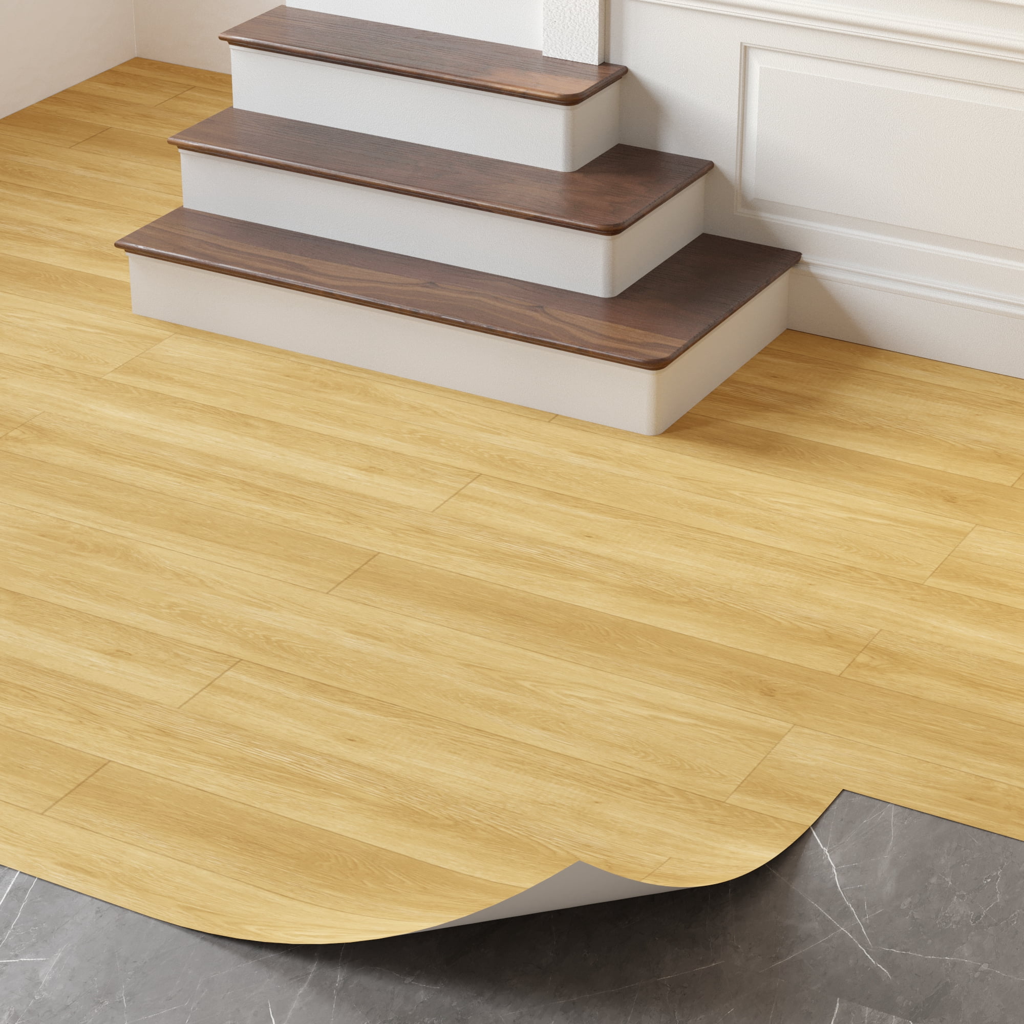 Oxdigi PVC Peel and Stick Contact Paper Vinyl Flooring Rol Wood Plank ...