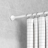 Home Details 42" to 74" Adjustable Straight Shower Curtain Tension Rod ...