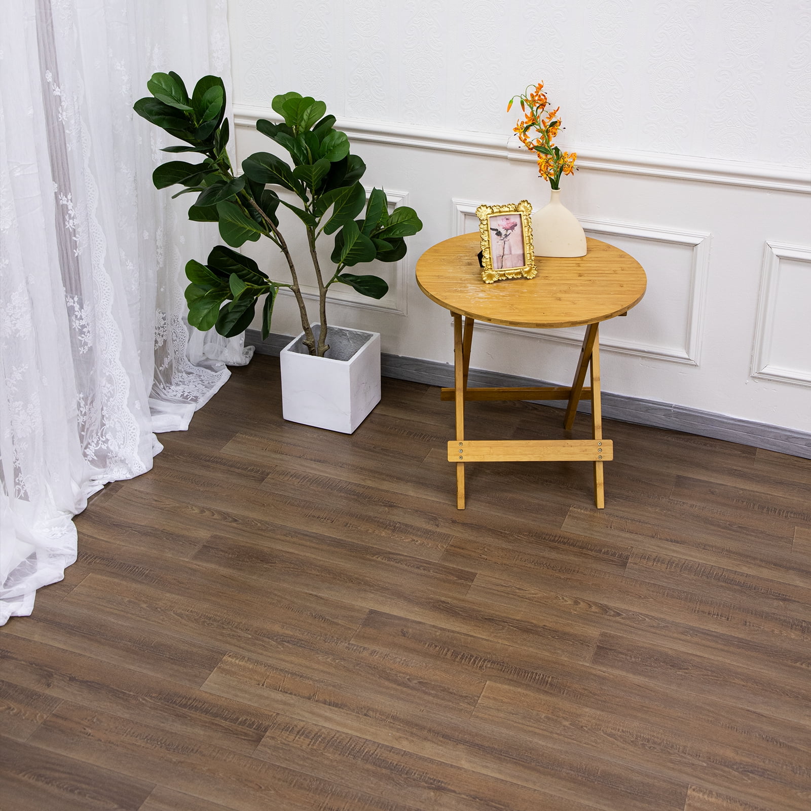 Oxdigi Vinyl Flooring Roll 39.3x118 inches, PVC Leather-Like Linoleum ...