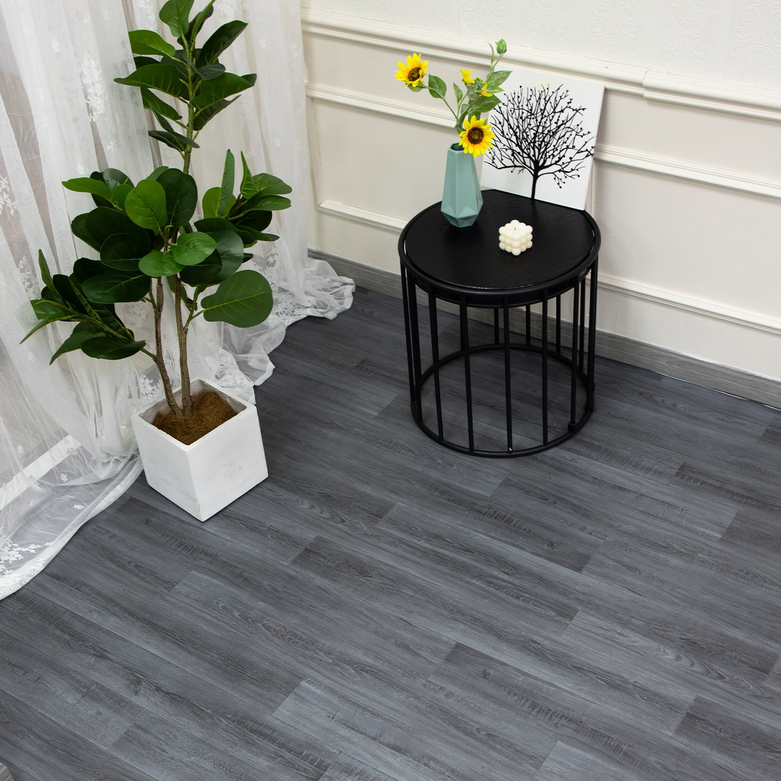Oxdigi Vinyl Flooring Roll 39.3x196 inches, PVC Leather-Like Linoleum ...