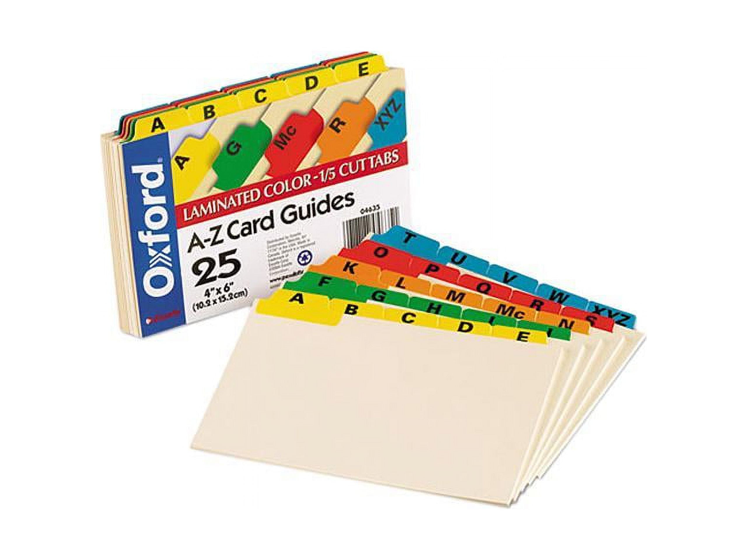 Oxford A-Z Alphabet File Dividers, Laminated Index Card Guides, 1/5 Tab ...