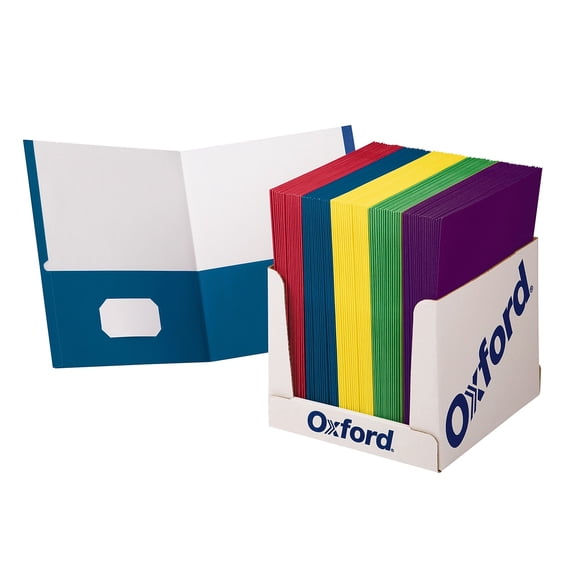 Oxford 2-Pocket Portfolio Paper Folders, Assorted Colors, Pack of 100 ...