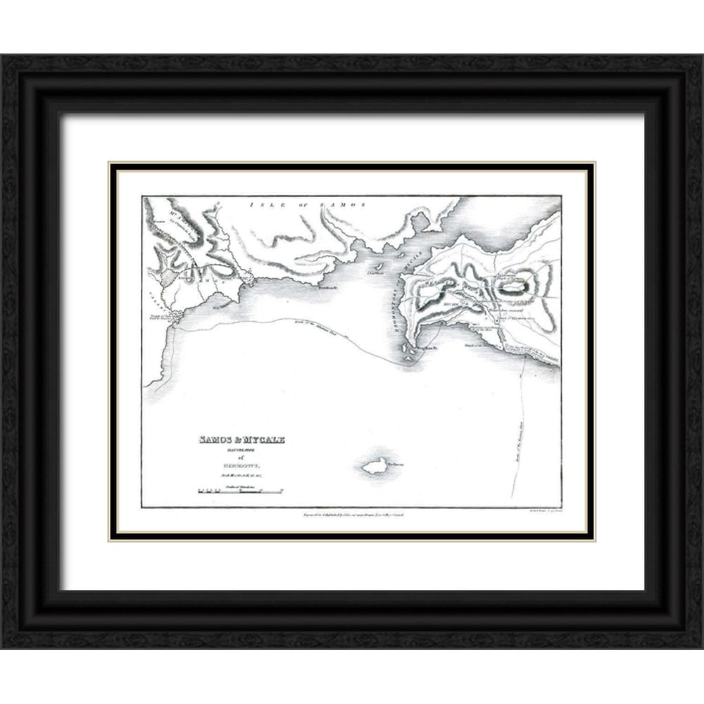 Oxford 32x26 Black Ornate Wood Framed with Double Matting Museum Art ...