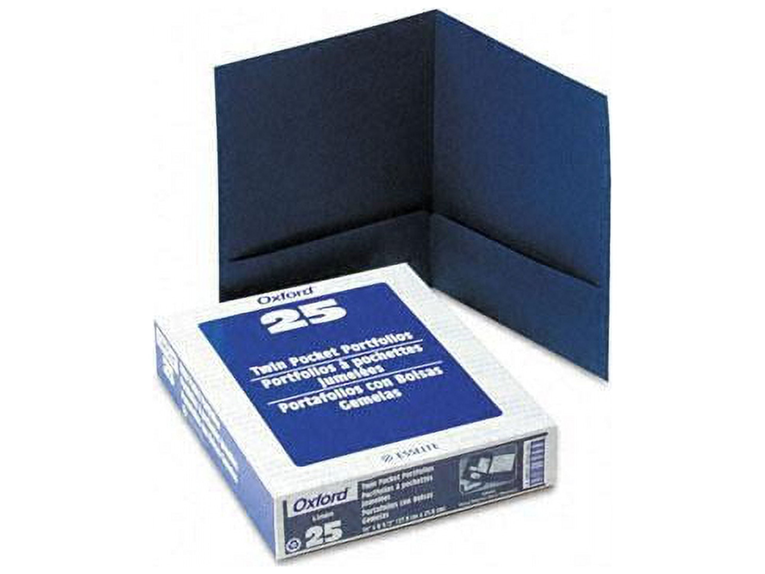Oxford 53443 Twin-Pocket Linen Paper Portfolio, Navy - Walmart.com