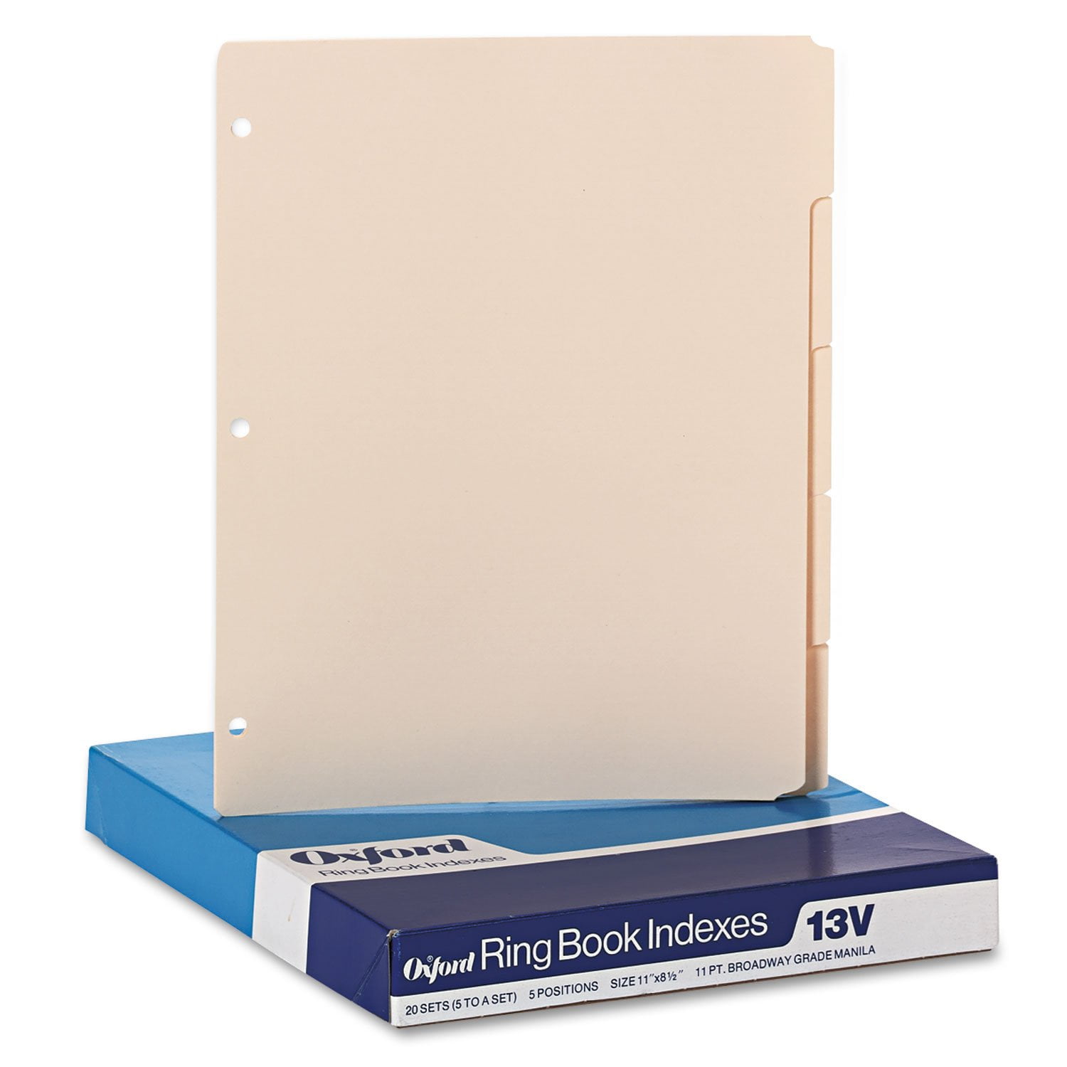 Oxford Blank Write-On Binder Dividers, 5-Tab, 1/5 Cut, 3-Hole Punched ...