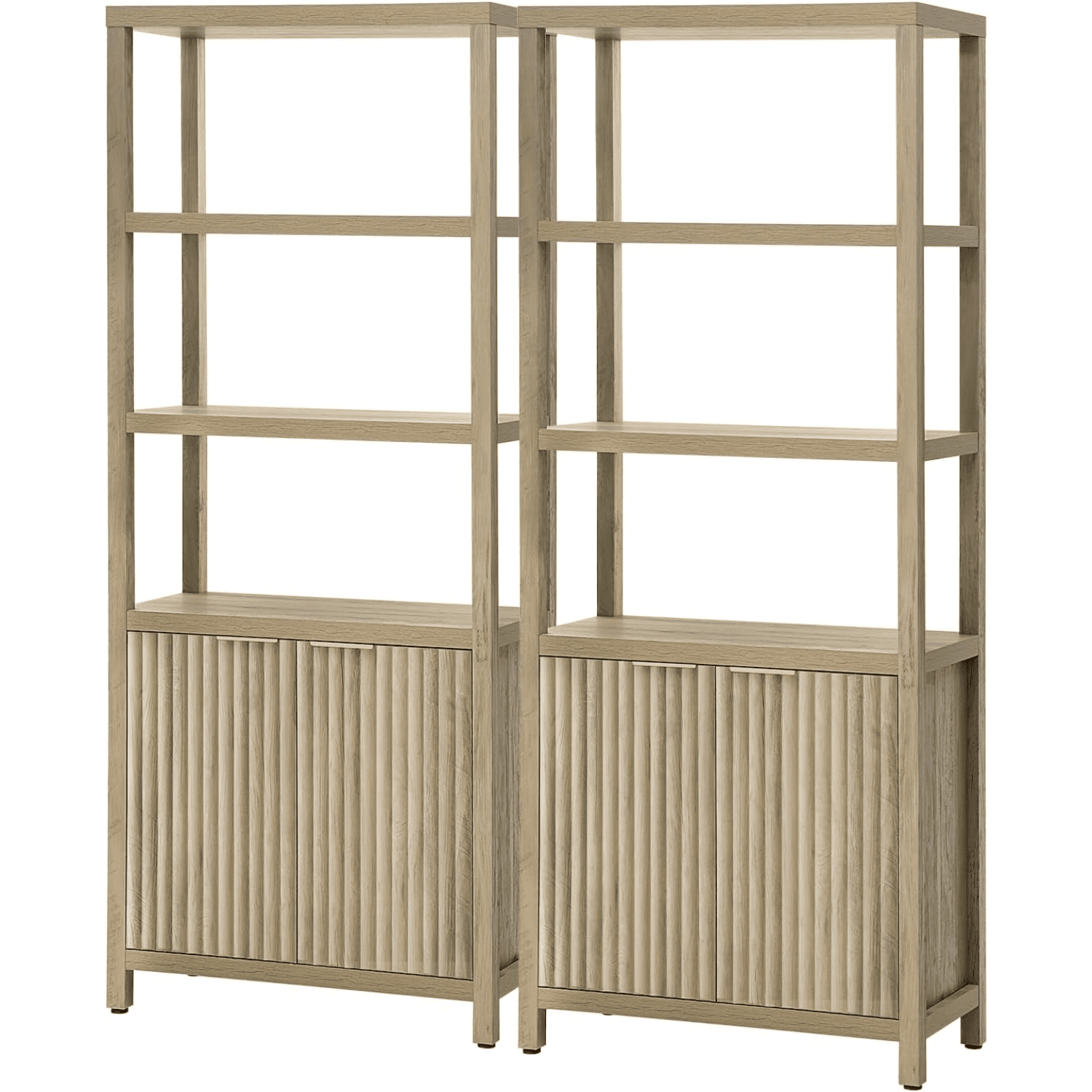 Oxford Bookshelf Tall Book Shelf with Doors Cabinet 5-Tier Bookcase ...