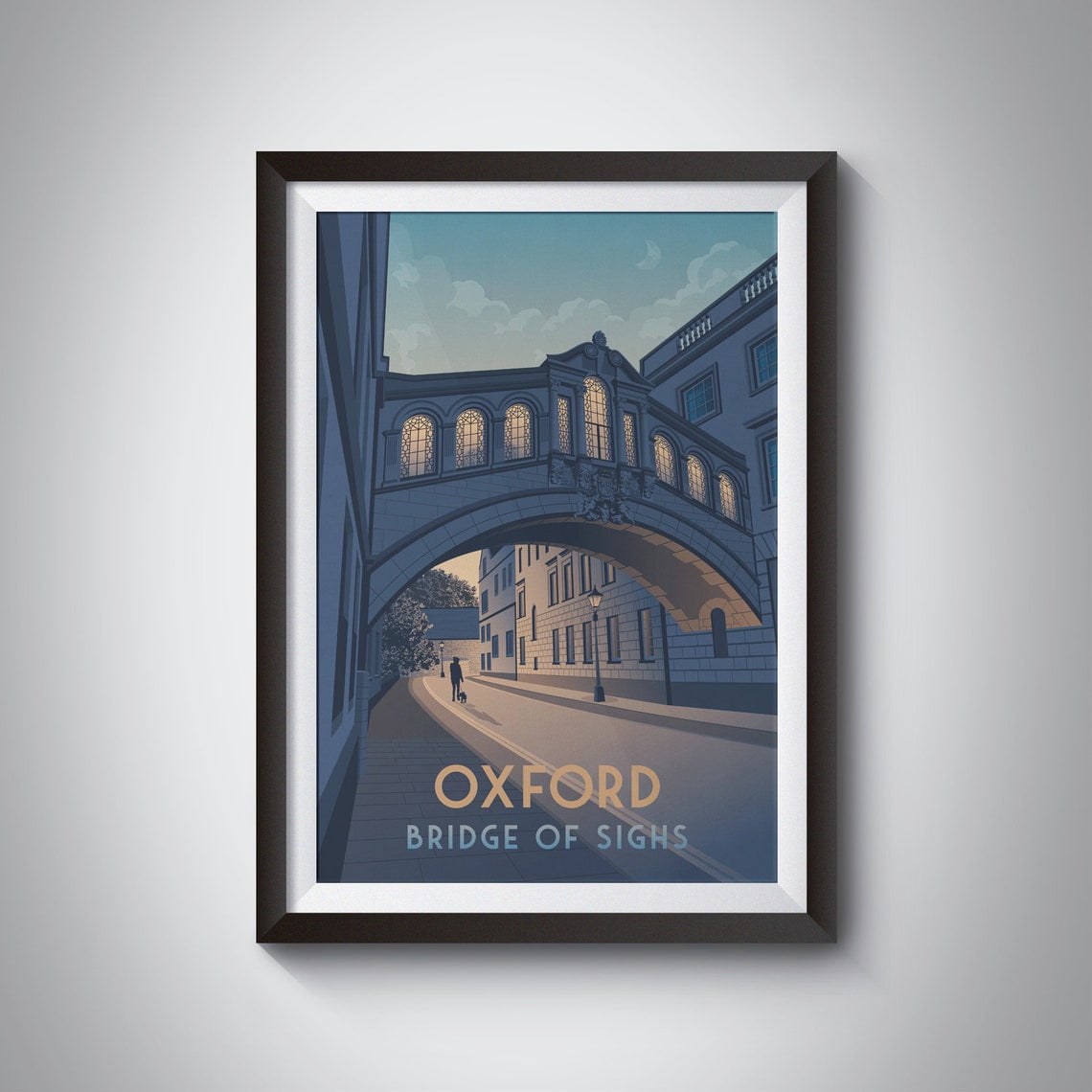 Oxford Bridge Of Sighs Travel Poster, Hertford College Bridge, Oxford ...