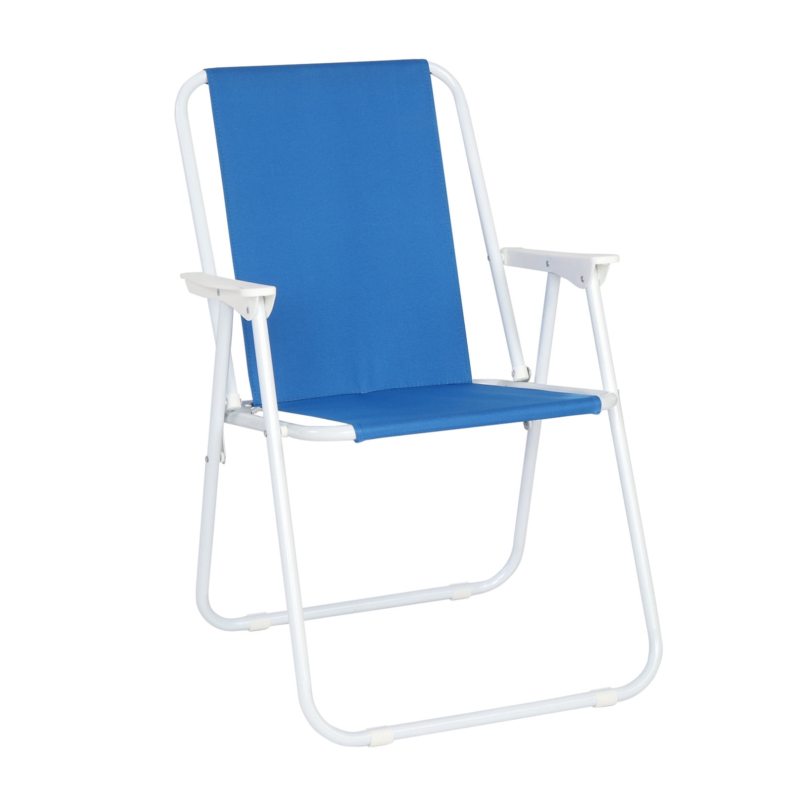 Oxford Cloth Folding Beach Chair, Lay Flat Beach Chair with White Iron ...