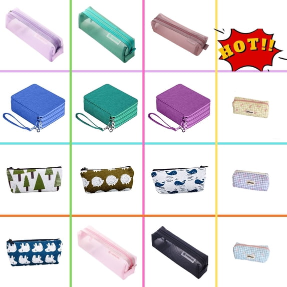 Oxford Cloth Stationery Pencil Case with Large Storage Space for ...