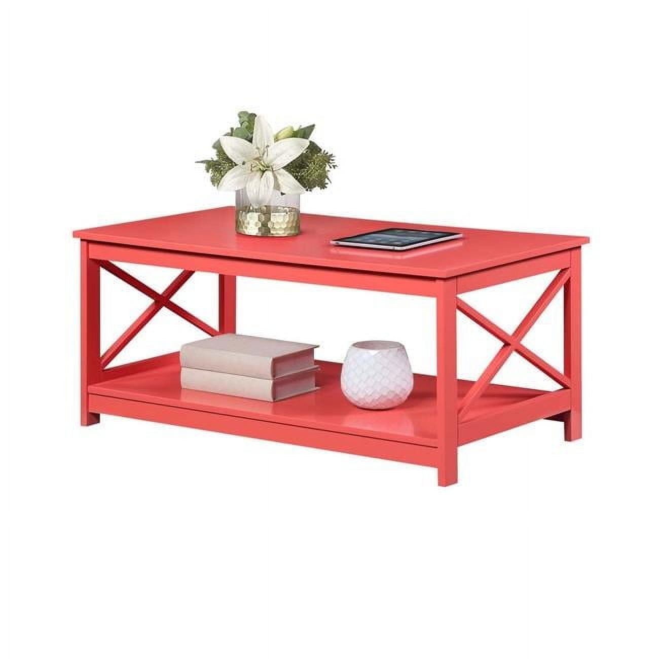 Oxford Coffee Table with Shelf Coral - Walmart.com