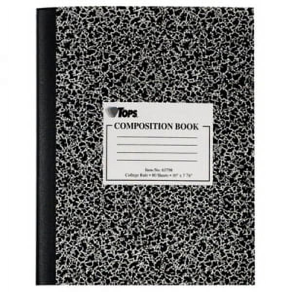 Oxford Composition Book 10" x 7-7/8" College Rule Black Marble Design ...