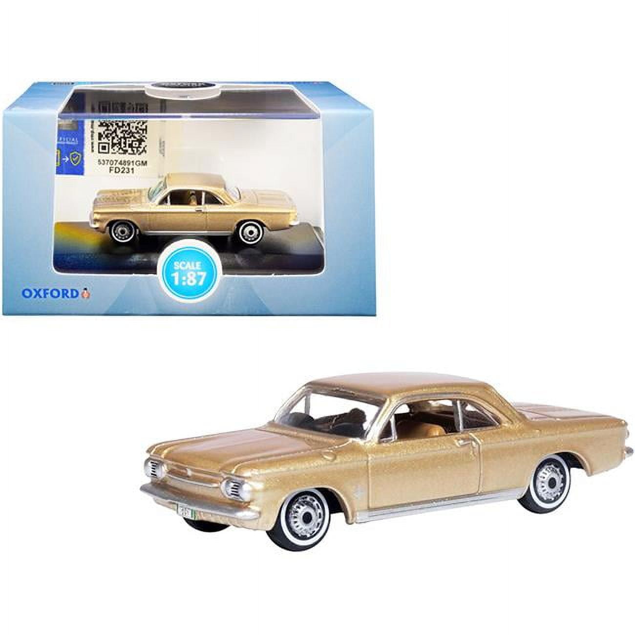 Oxford Diecast 2 in. 1-87 Scale 1963 Chevrolet Corvair Coupe Saddle ...