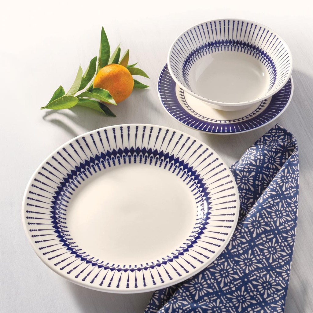 Thyme & Table Dinnerware Blue Drip Stoneware, 12 Piece Set - Walmart.com