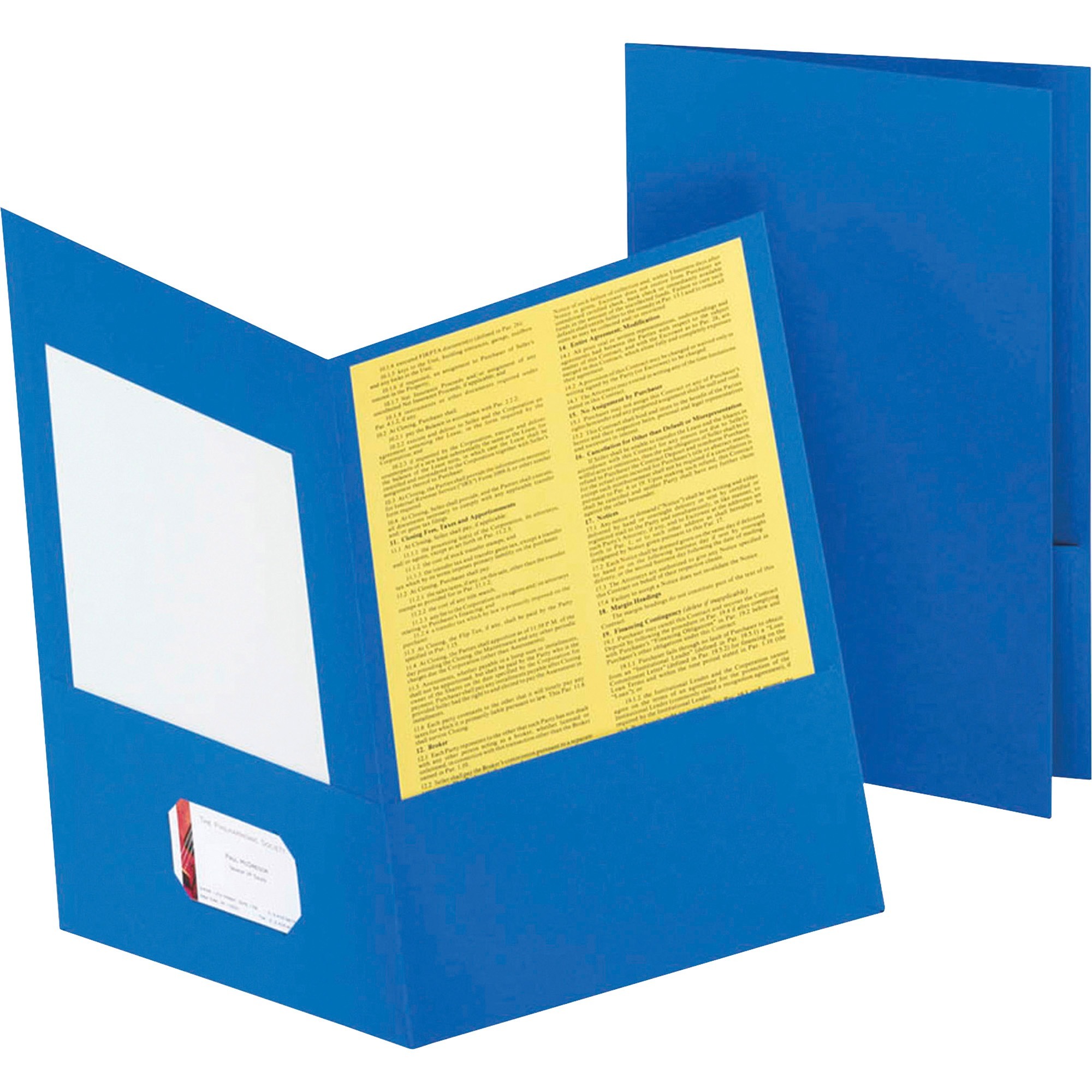 Oxford Double Pocket Leatherine Portfolios, Light Blue, 25 / Box ...