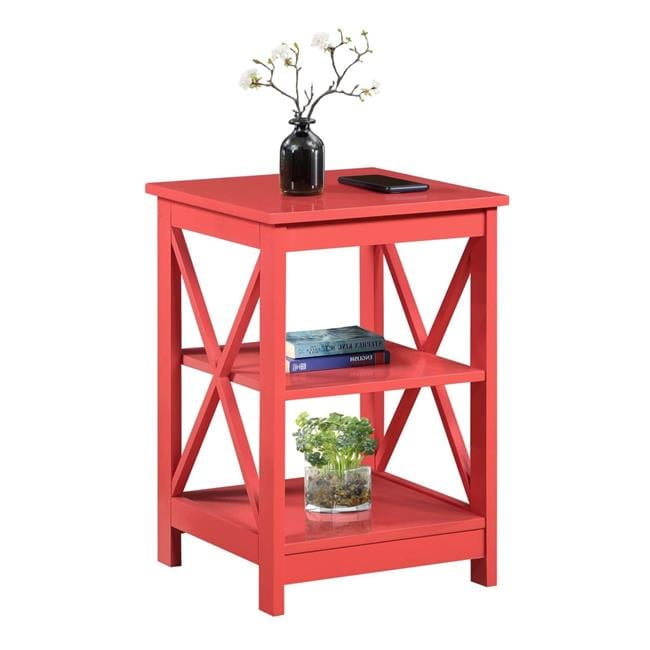 Oxford End Table with Shelves Coral - Walmart.com