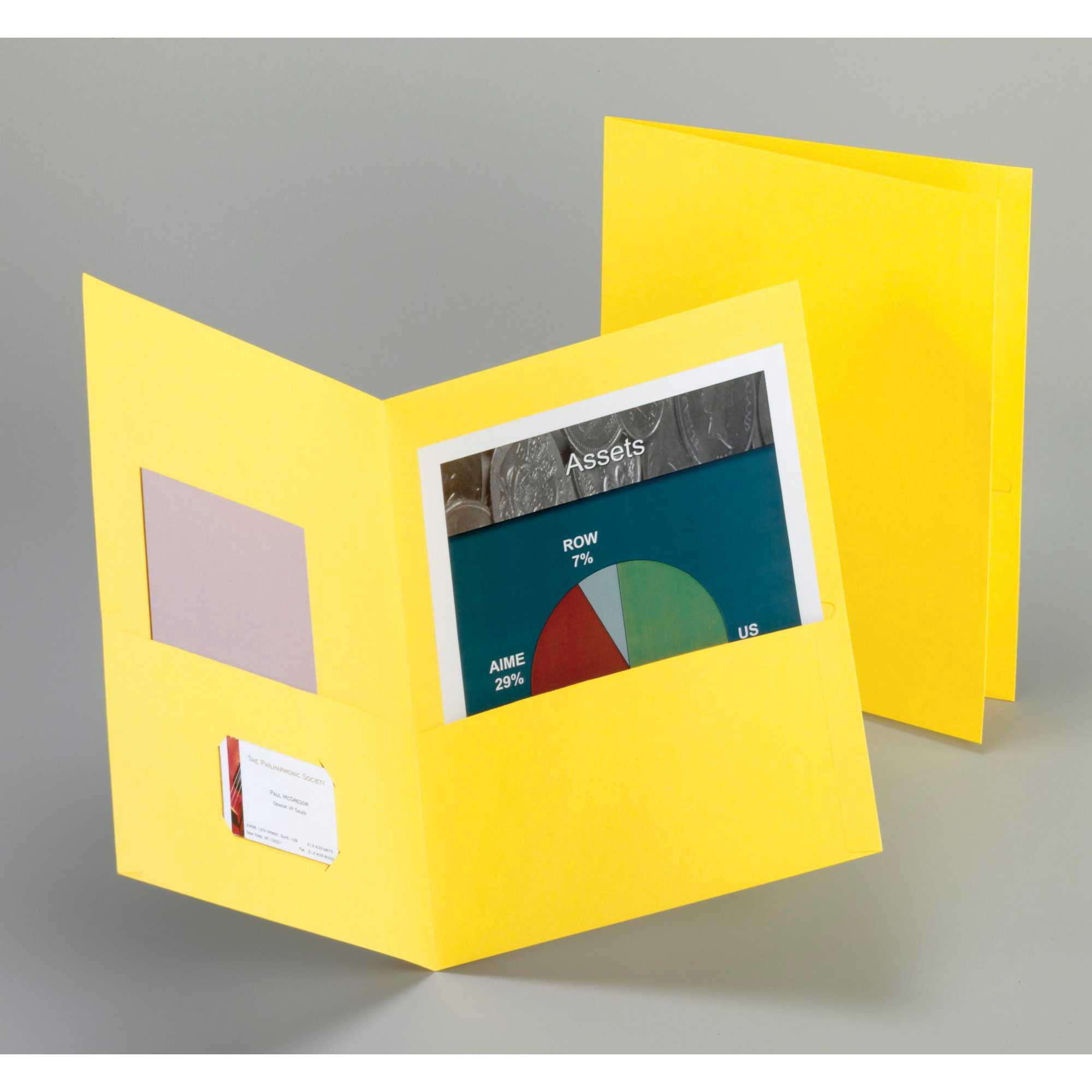 Oxford Extra-Large Twin Pocket Portfolio, 100-Sheet Capacity, Yellow ...
