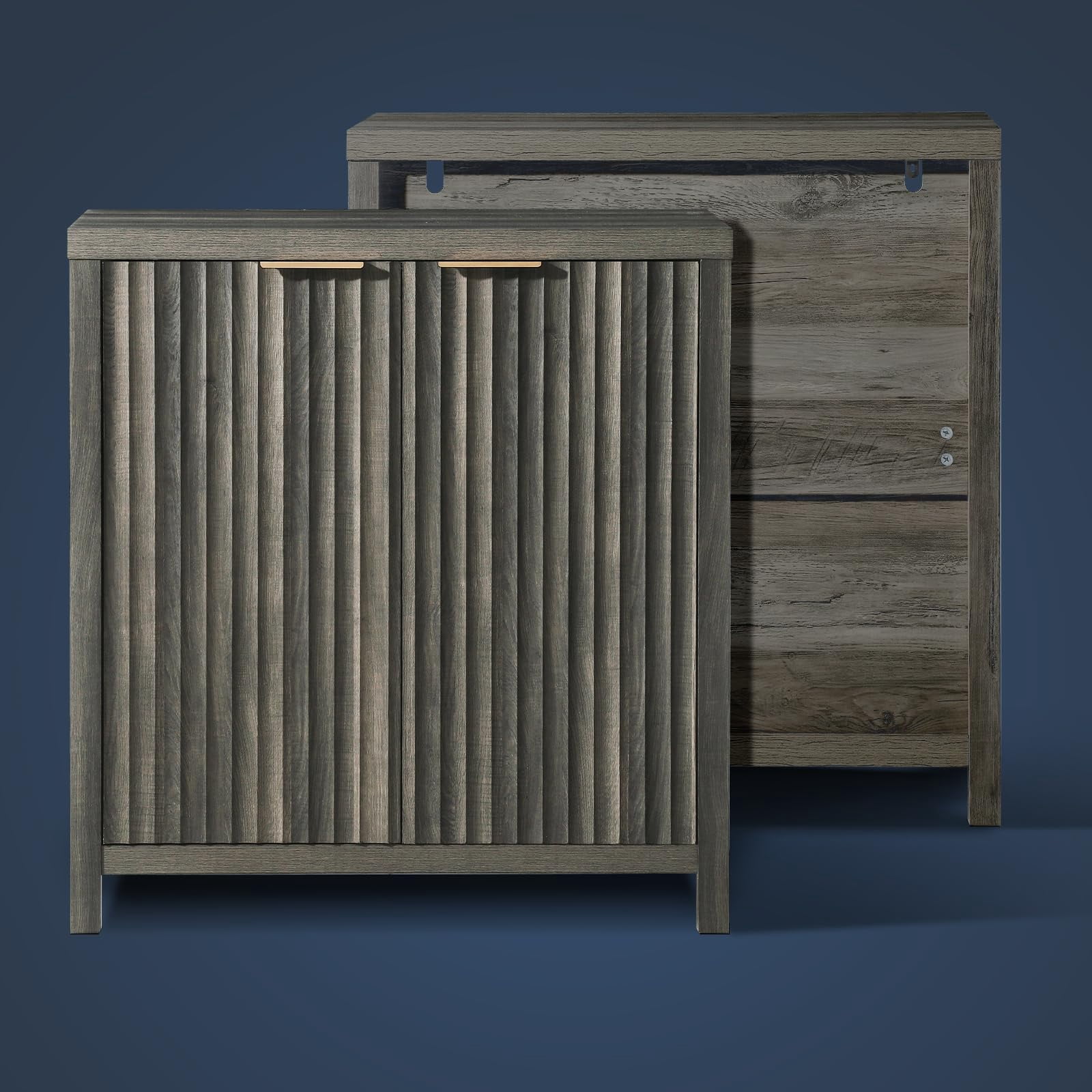 Oxford Fluted Storage Cabinet Buffet Sideboard with Adjustable Shelves ...